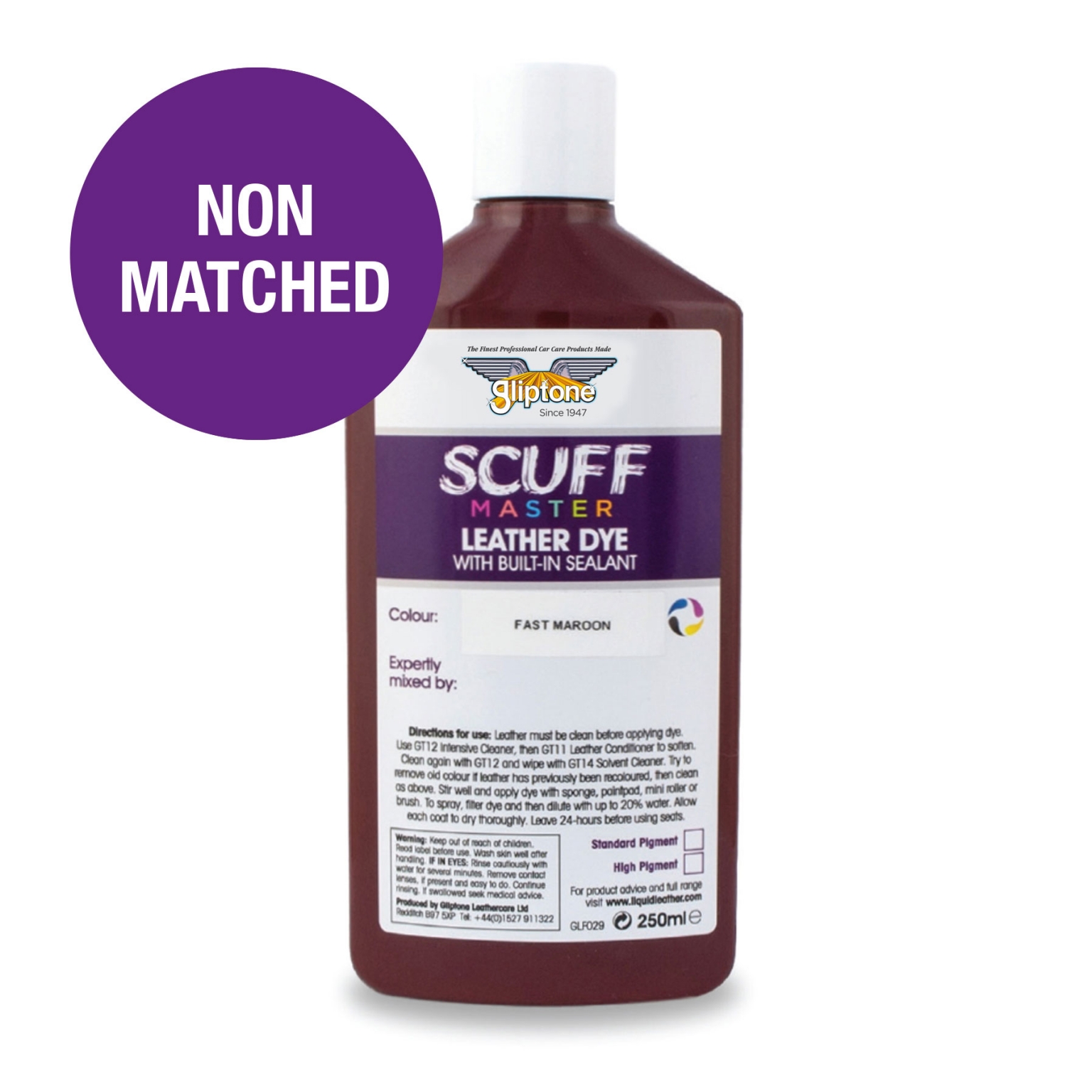 SCUFFmaster Leather Dye (colour matching service) - Gliptone Europe